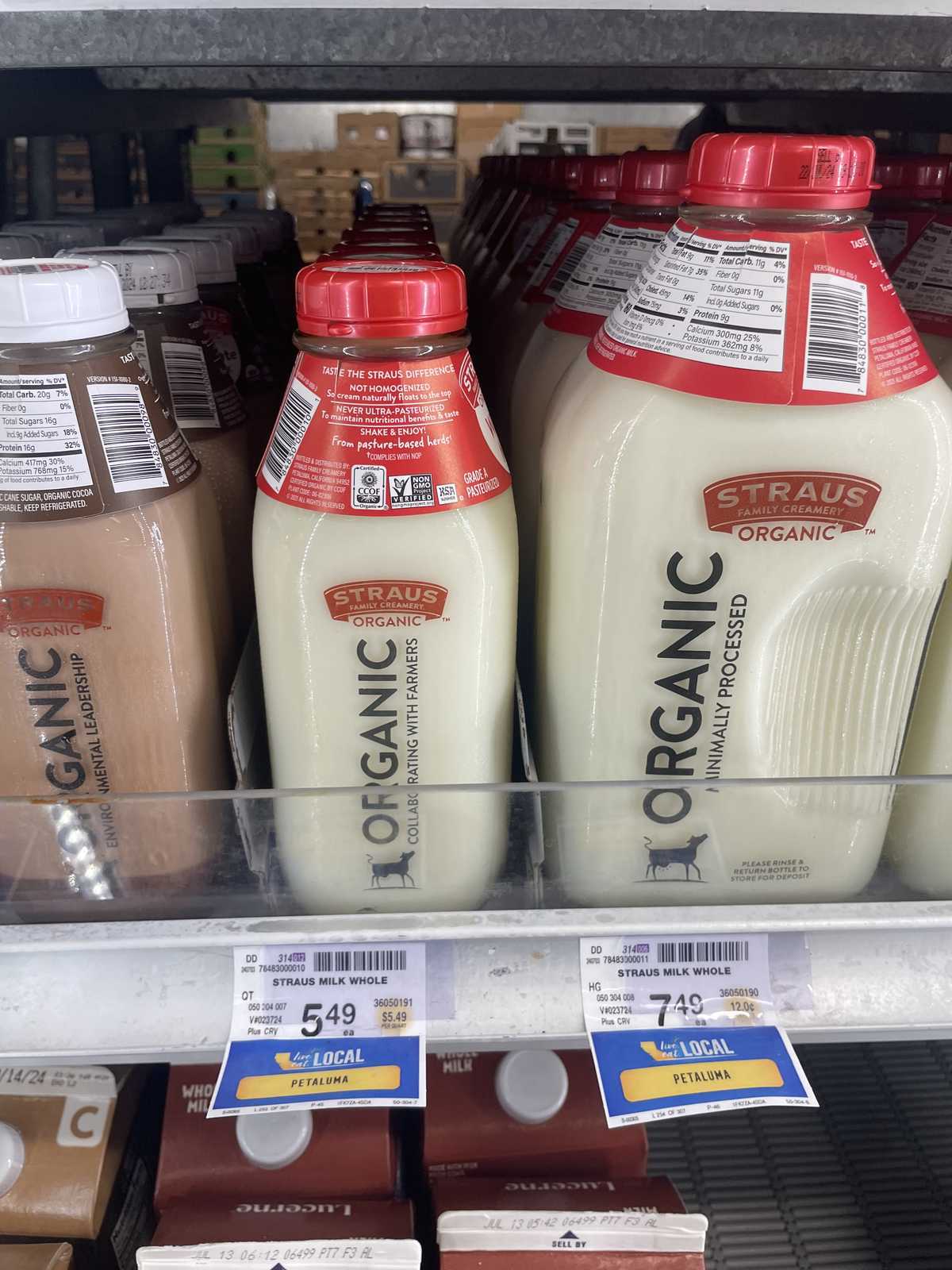 Straus Organic Whole Milk in Glass — PlasticList