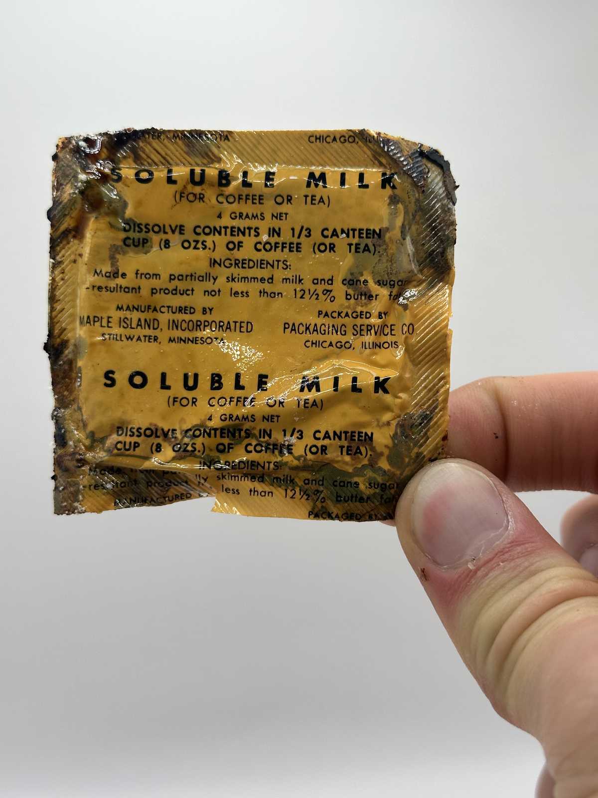 Powdered Milk from 1952 Korean War Rations — PlasticList