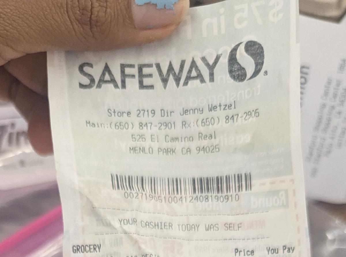 Paper Receipt - Safeway — PlasticList
